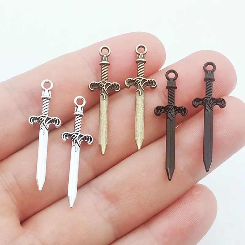 16Pcs-34x10mm-Dagger-Sword-Charms-Pendants-Designer-Charms-Fit-Jewelry ...