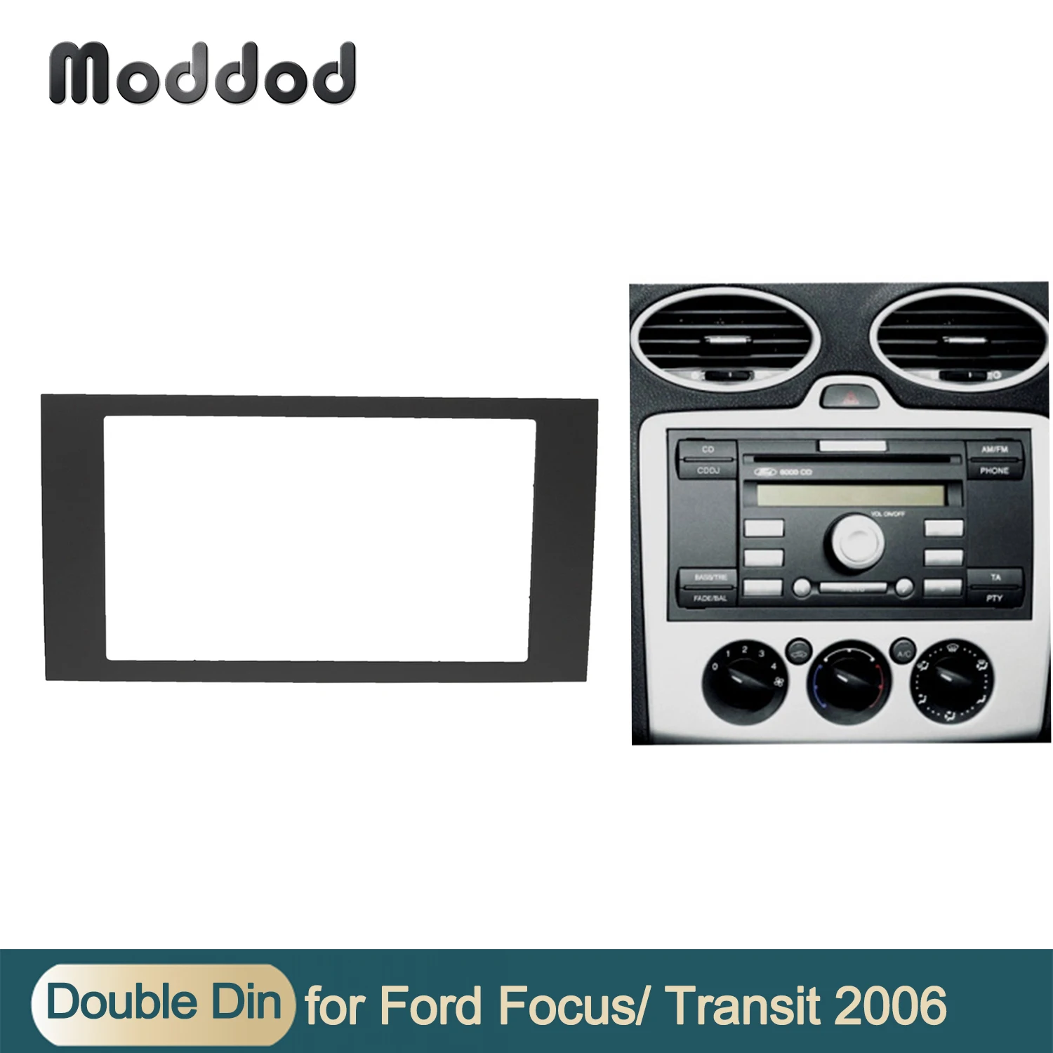 Double Din Stereo Panel For Ford Focus II C Max S Max Fusion Transit ...
