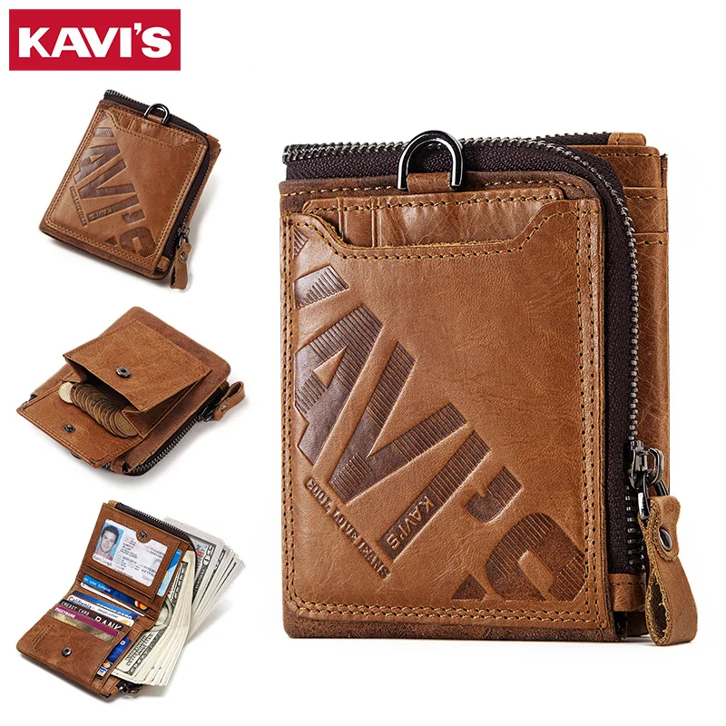 KAVIS-billeteras-de-cuero-Crazy-Horse-para-hombre-y-mujer-billetera-de ...