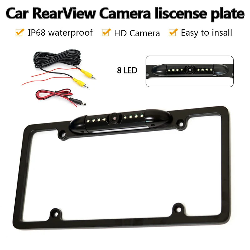 American-License-Plate-Frame-Backup-Camera-CCD-HD-Night-Vision ...