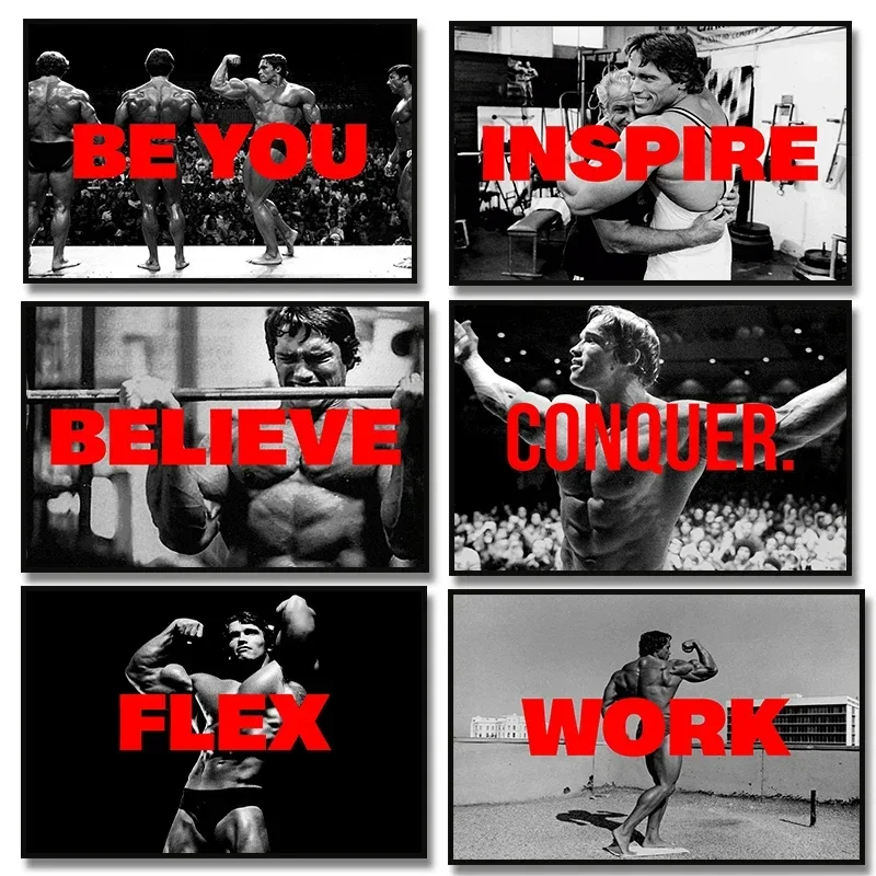 Arnold-Schwarzenegger-CONQUER-Canvas-Poster-Bodybuilding-Motivational ...