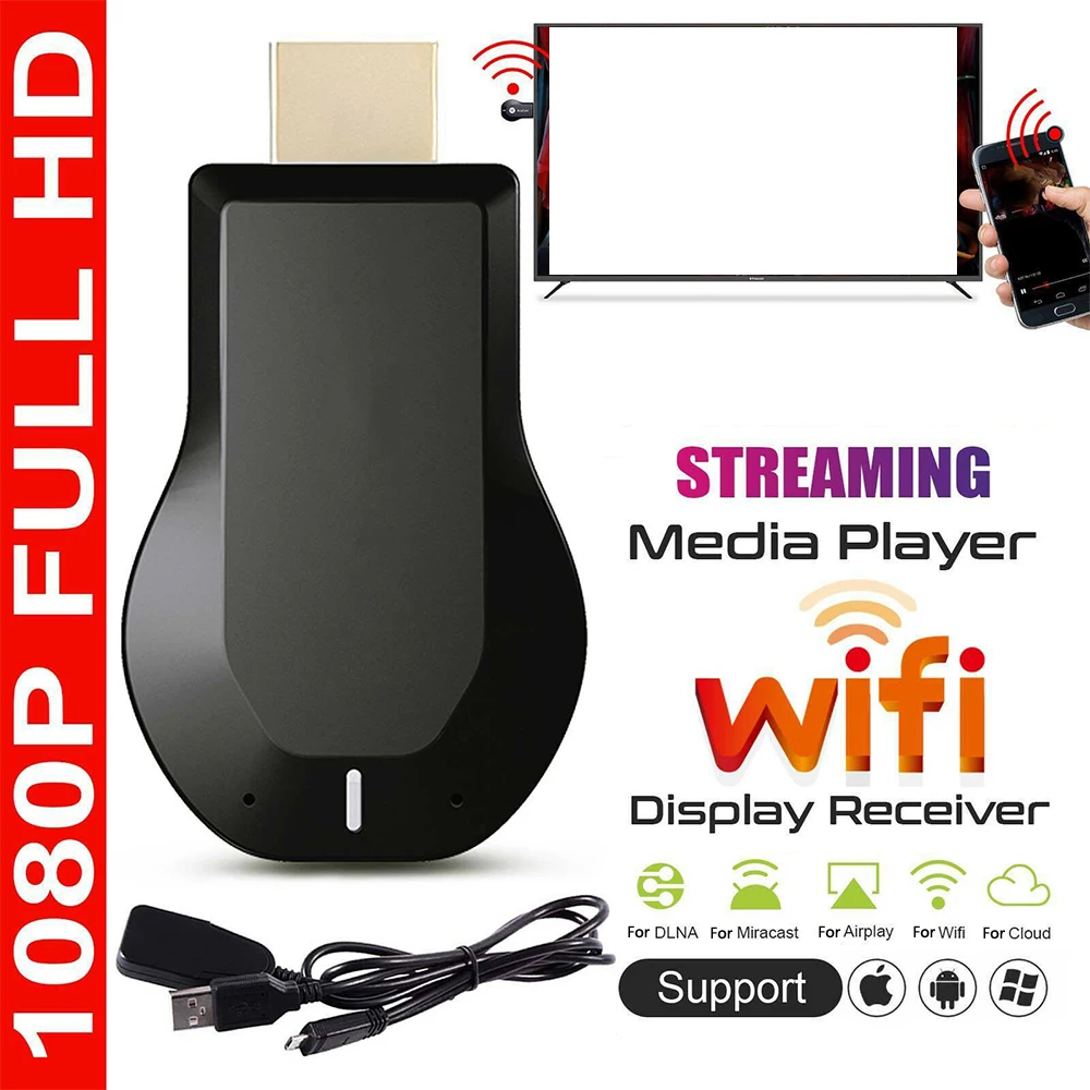 1080P Wireless WiFi Display TV Dongle Receiver HDMI-Compatible TV Stick ...