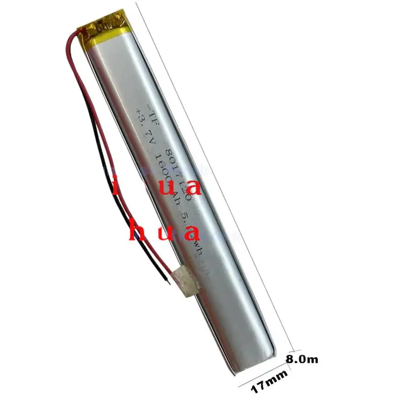 8017120 3.7V 1600mAh Rechargeable Lithium Polymer Battery 7817120 for ...
