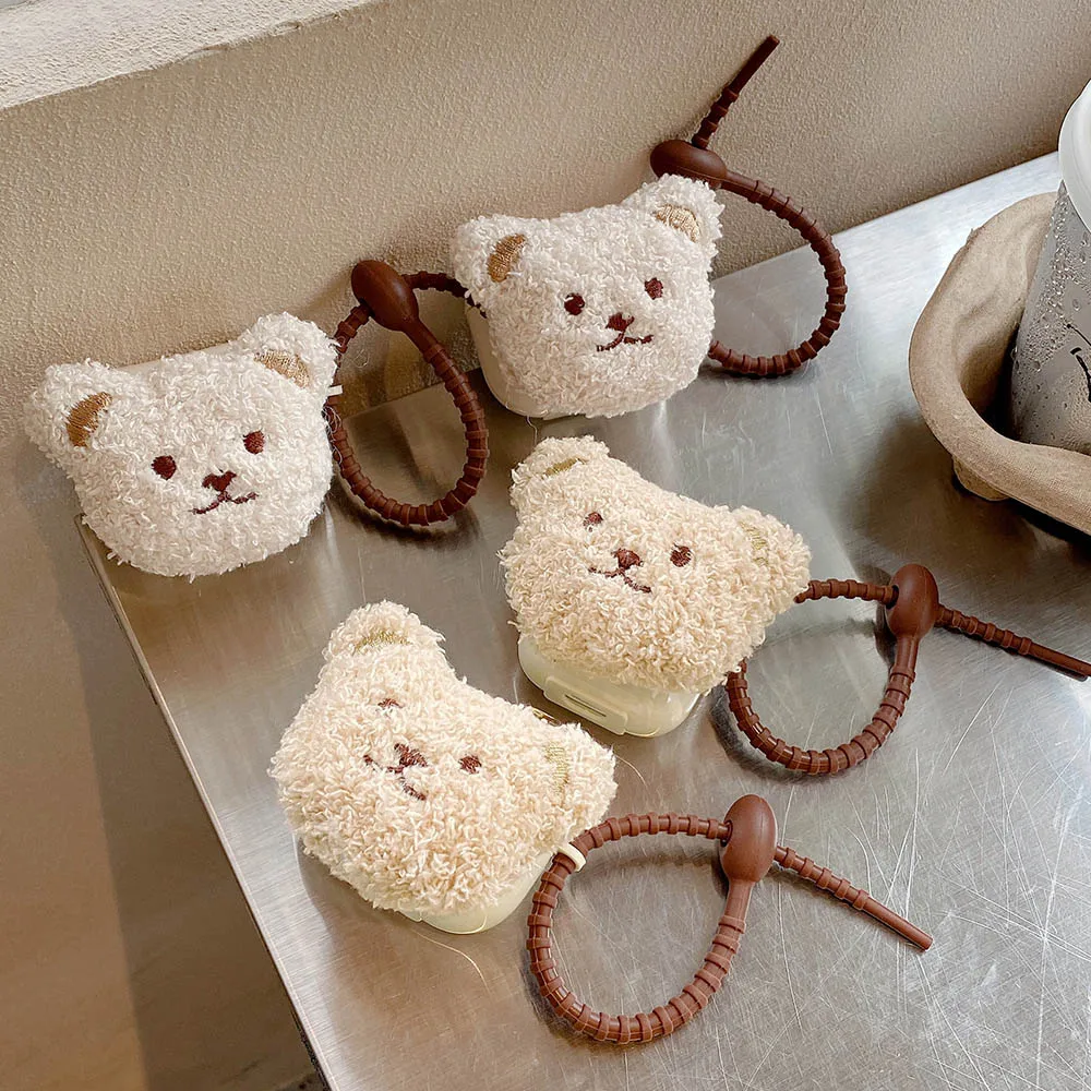 Cute Stuffed Plush Bear Earphone Case For AirPods 1 2 3 Pro 2 Soft ...