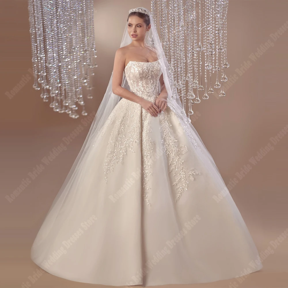 Sweetheart Collar Women Wedding Dresses Sexy Sleeveless Bridal Gowns ...