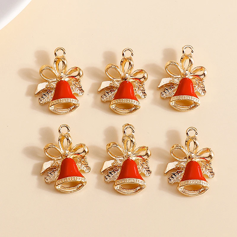 10pcs-16-21mm-Enamel-Christmas-Bell-Charms-DIY-for-Bracelets-Pendants ...