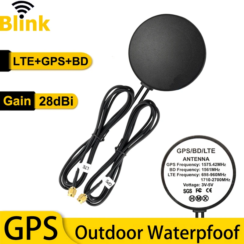 LTE GPS BD 트라이 밴드 방수 안테나, 28dbi 증폭기, 야외 위치 신호 부스터, DTU 캐비닛, 자동차 내비게이션용 ...
