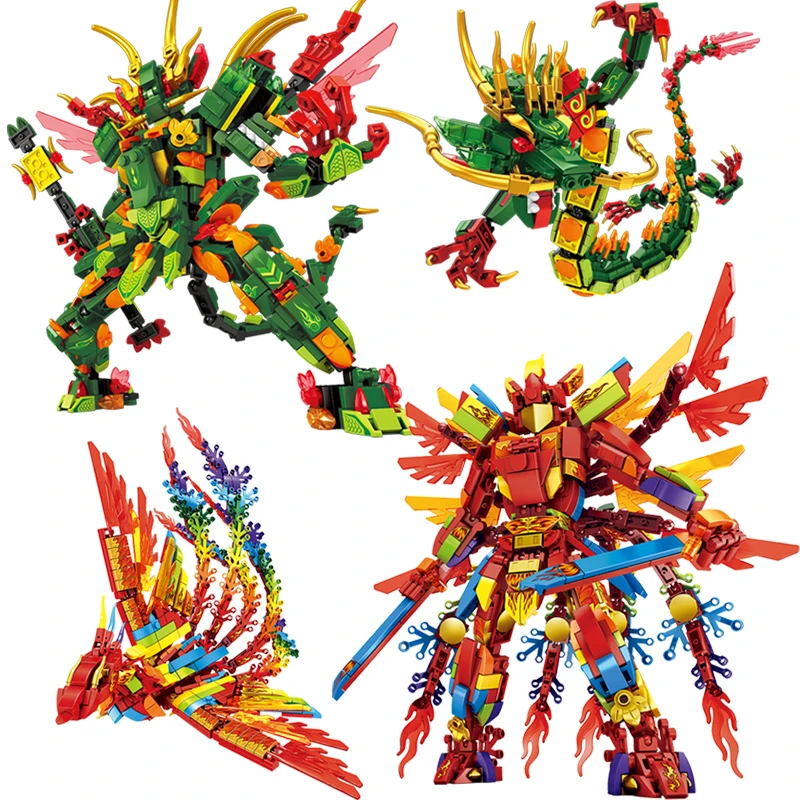 Ninja-Legendary-Red-Phoenix-Mecha-Green-Dragon-Armor-Robot-1in2-Model ...