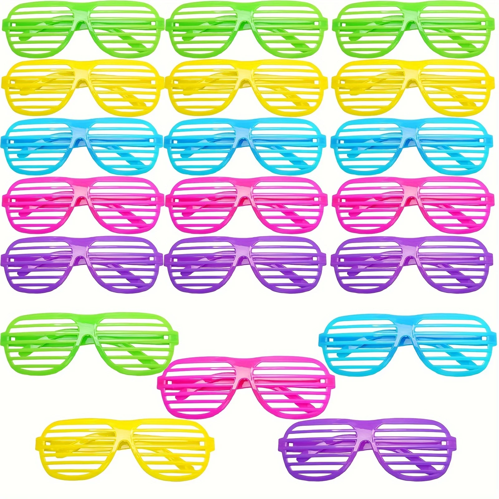 6pcs Shutter Shades Glasses Shutter Sunglasses Neon Color Shutter ...