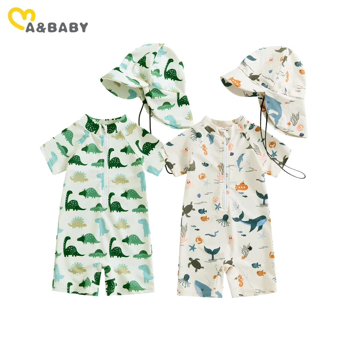 ma-baby-0-3Y-Infant-Toddler-Kid-Baby-Boy-Swimsuit-Dinosaur-Shell-Print ...