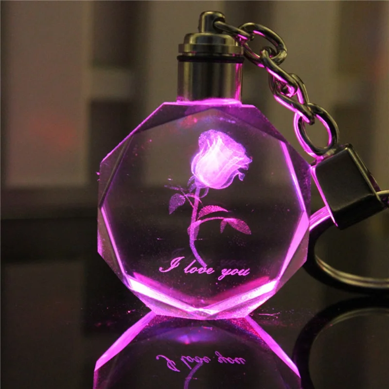 LED-Lights-Keyrings-Key-Chains-Lovers-Couples-Keychain-Artificial ...