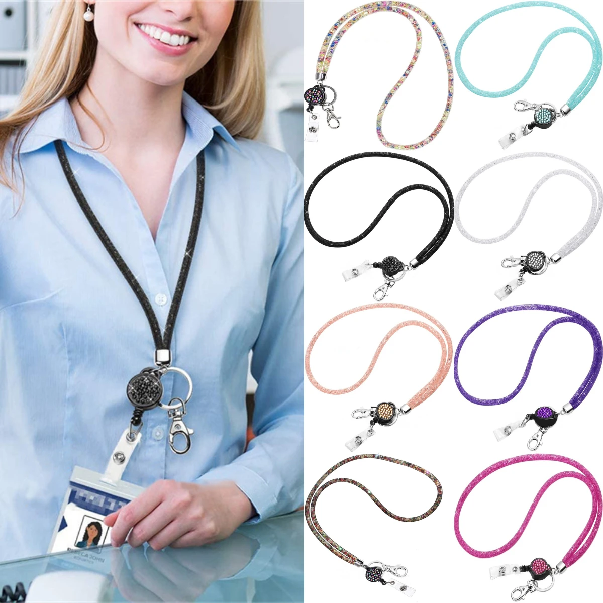 ID-Card-Neck-Strap-Retractable-Badges-Holder-Cellphones-Anti-lost ...