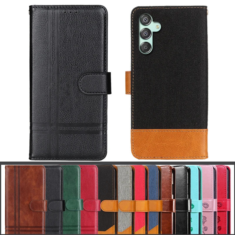 On-For-Samsung-Galaxy-M14-4G-Case-Magnetic-Wallet-Leather-Flip-Phone ...