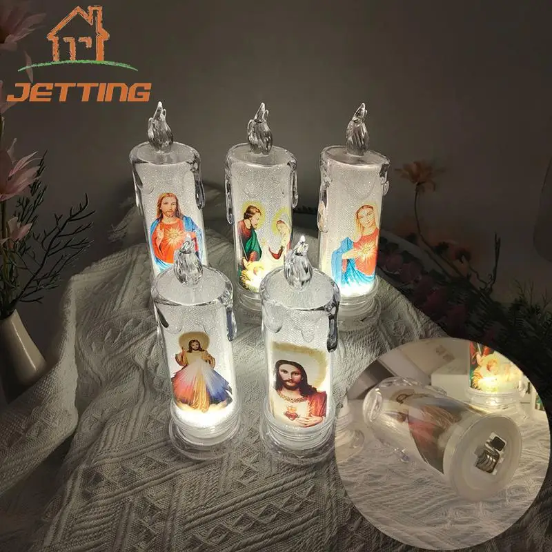 Jesus-Virgin-Christ-Candle-Lamp-Romantic-Tea-Light-Electronic-Flameless ...