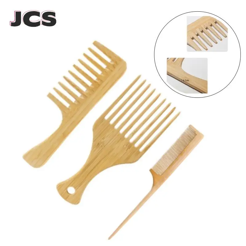 1Pc-Natural-Bamboo-Wooden-Hair-Comb-Anti-Static-Afro-Fork-Combs-For ...