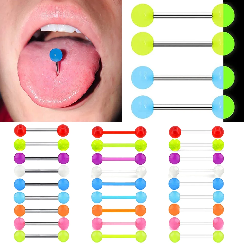 WKOUD-9-Pcs-lot-Noctilucent-Rainbow-Oral-Sex-Tongue-Piercing-Tongue ...