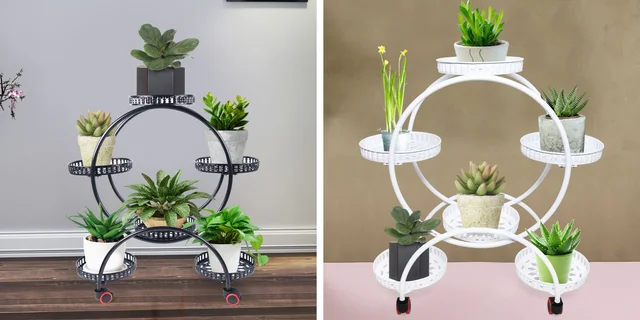 Portable Plant Racks Trays Portable Metal Plant Stand Retro Flower