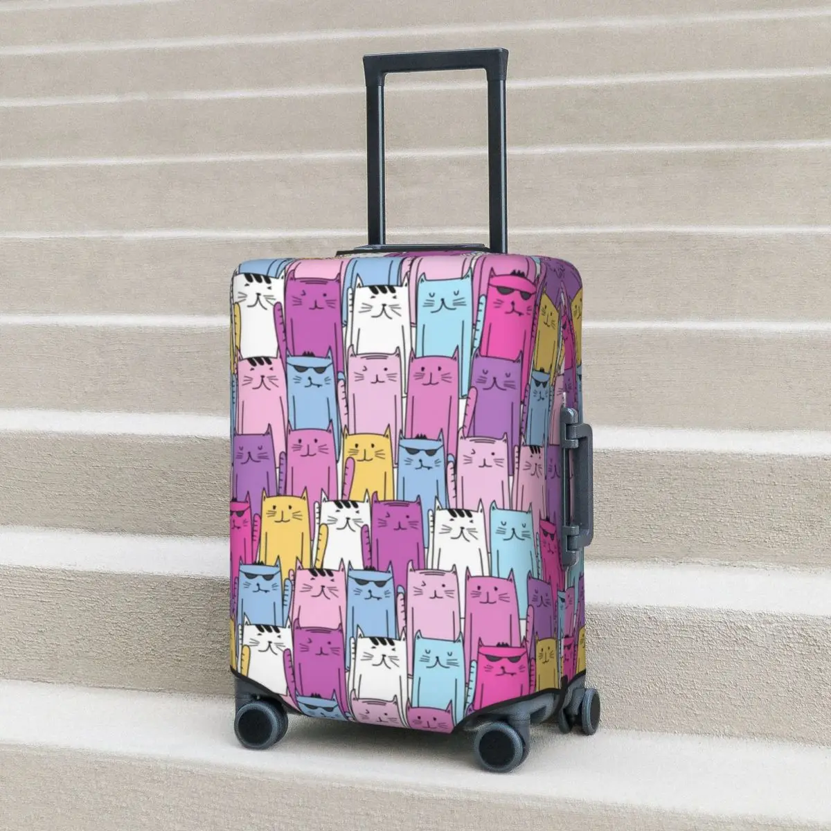 Cat-Pattern-Suitcase-Cover-Flight-Animals-Cute-Cartoon-Useful-Luggage ...