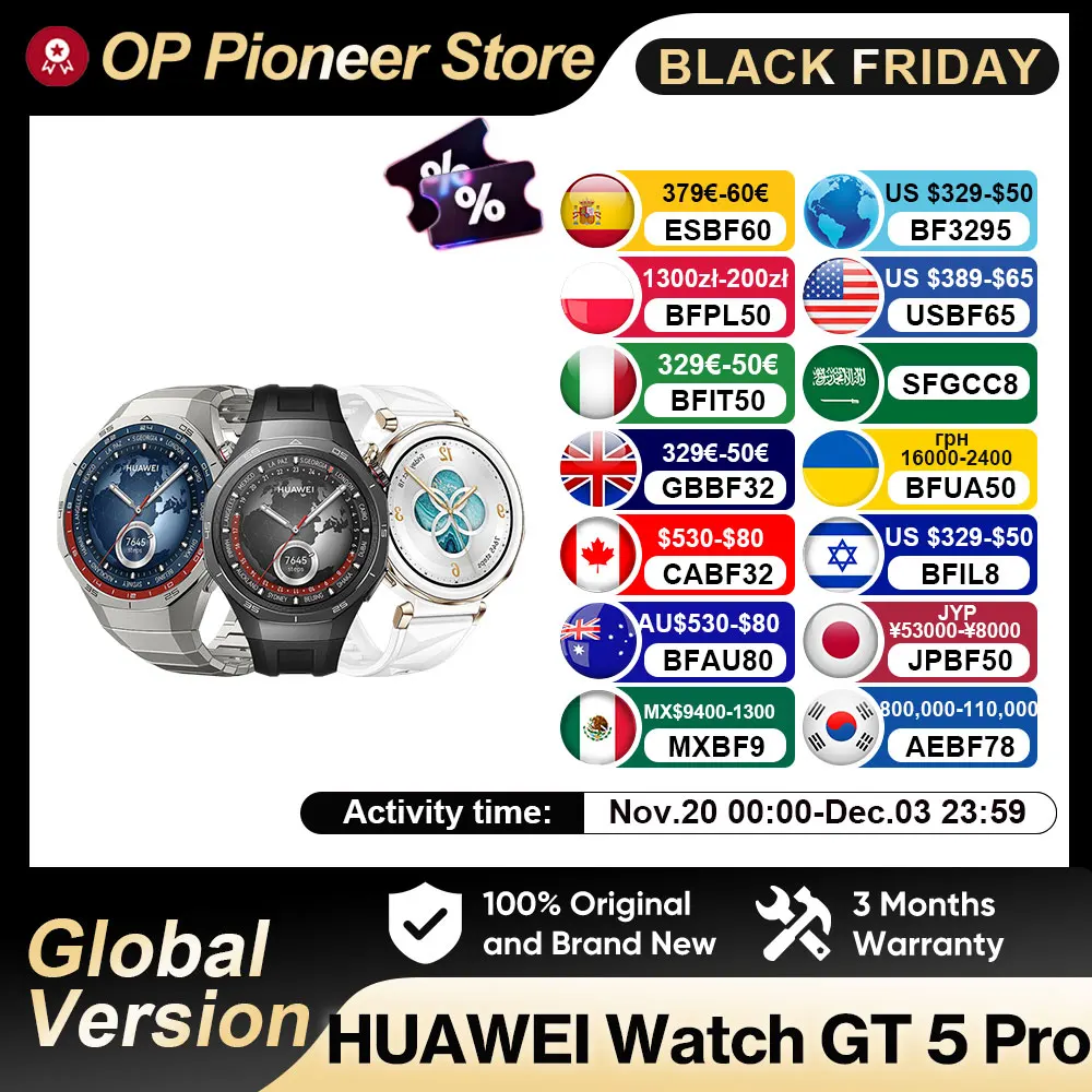 HUAWEI Watch GT 5 Pro 46mm Smartwatch Ceramic and Titanium Watch compatible with iOS and Android ...