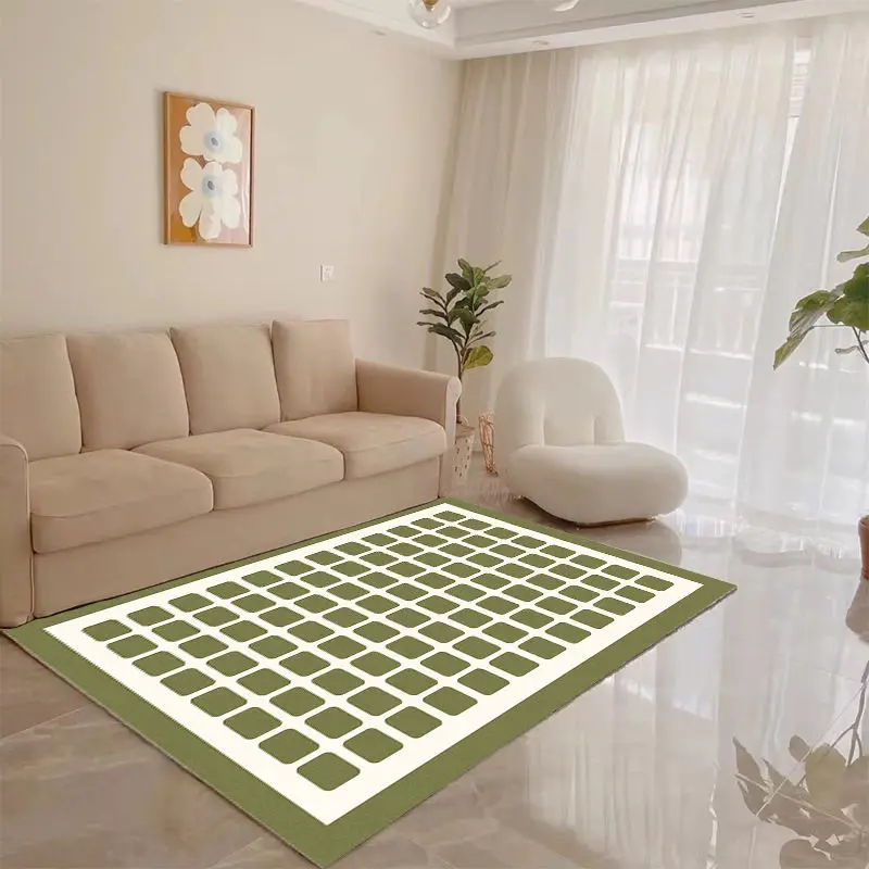 Modern Home Living Room Sofa Coffee Table Carpet Nordic Cream Style ...