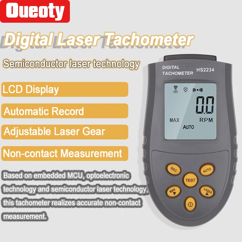 Tac-metro-digital-sem-contato-medidor-de-rpm-laser-display-LCD-medidor ...