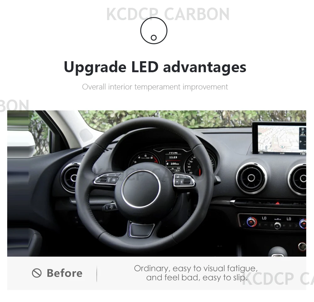 For Audi A3 A8 A4 A5 A1 A6 A7 Q5 Q7 RS3 RS4 RS5 S3 S4 S5 RS6 RS7 8V 8P R8 TT LED Complete Carbon ...