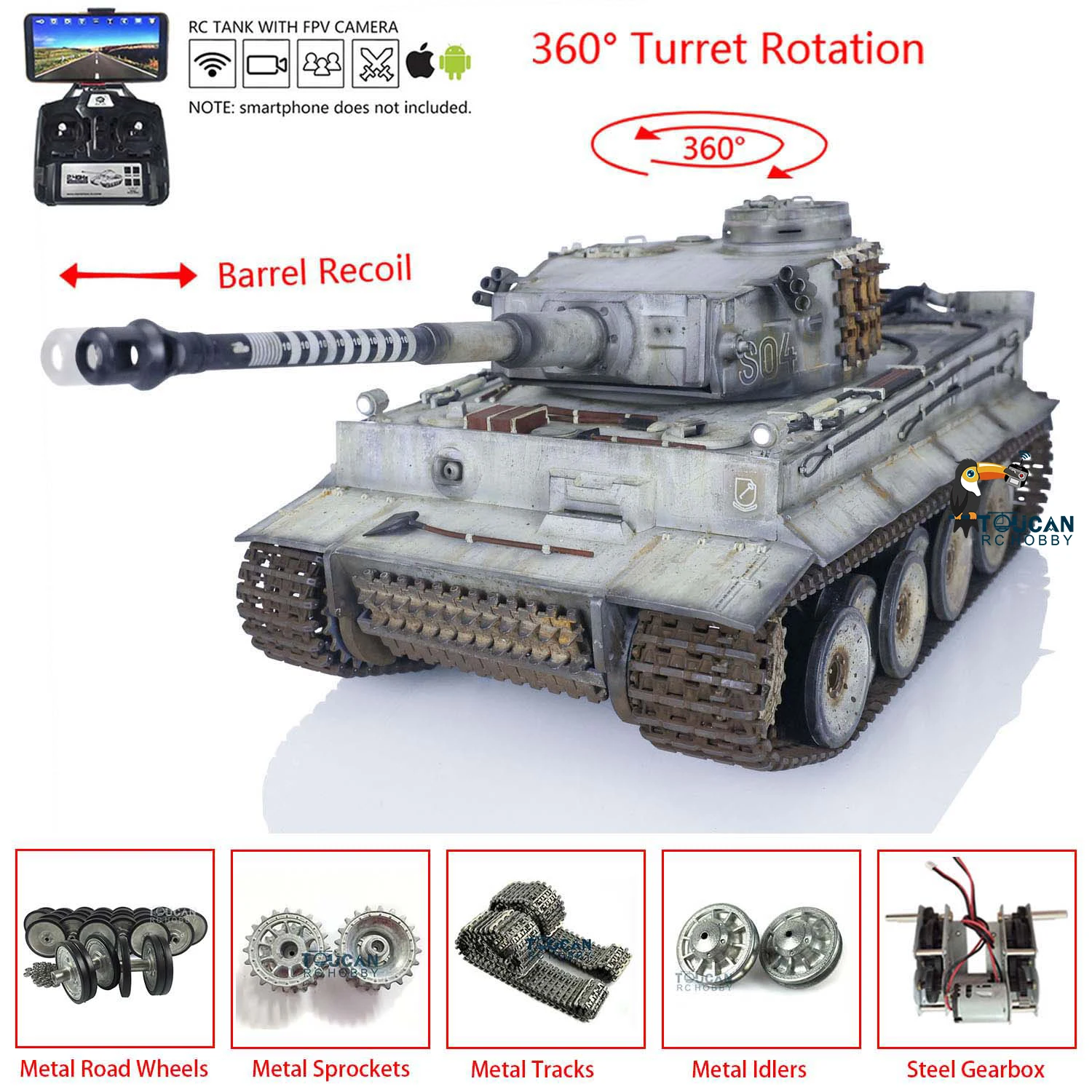 Heng Long 16 tangki impressionnante RC