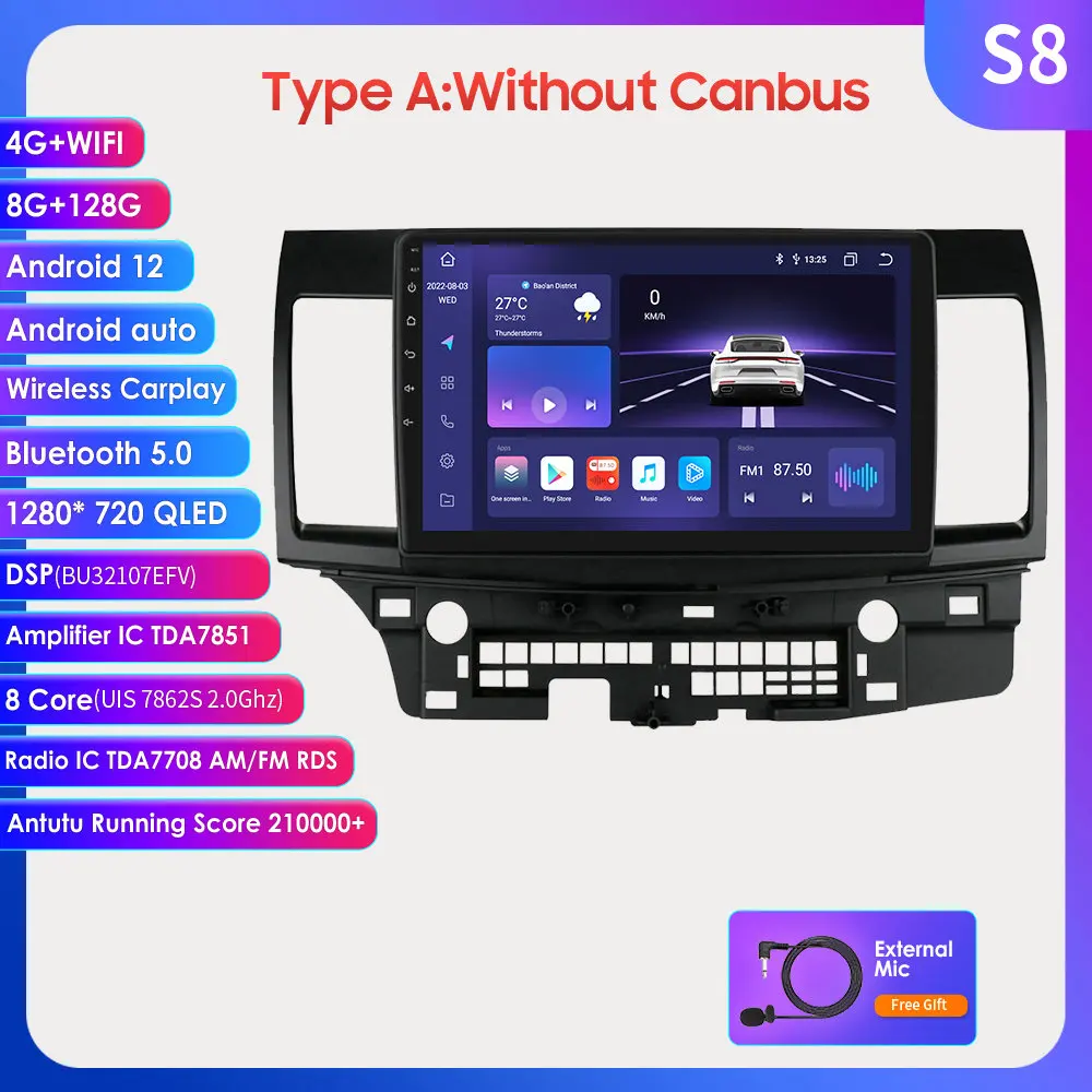 Ossuret Android For Mitsubishi Lancer 2008 2007 - 2013 Car Radio ...