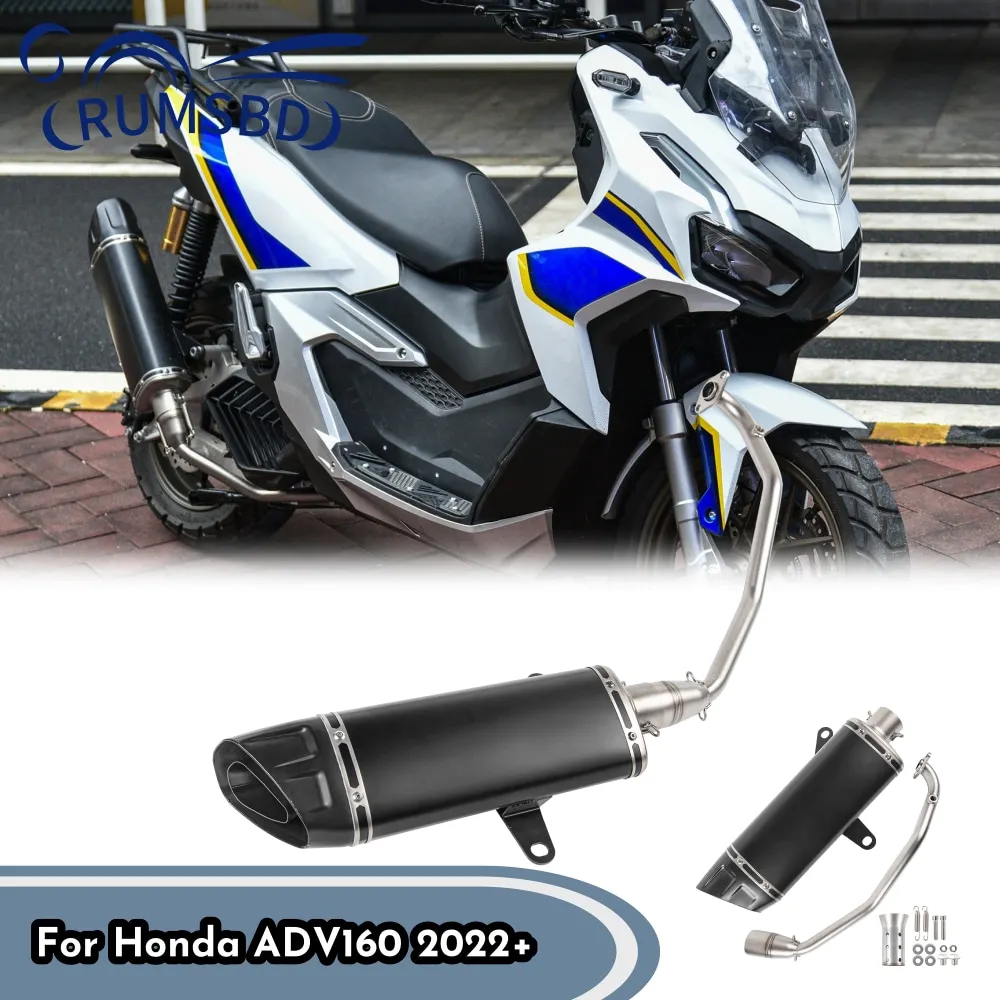 ADV160-Motorcycle-Front-Tail-Full-System-Slip-On-Exhaust-Muffler-Pipe ...