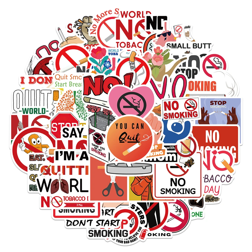 10/50 Pcs Prohibit Smoking World No Tobacco Day Graffiti Sticker ...