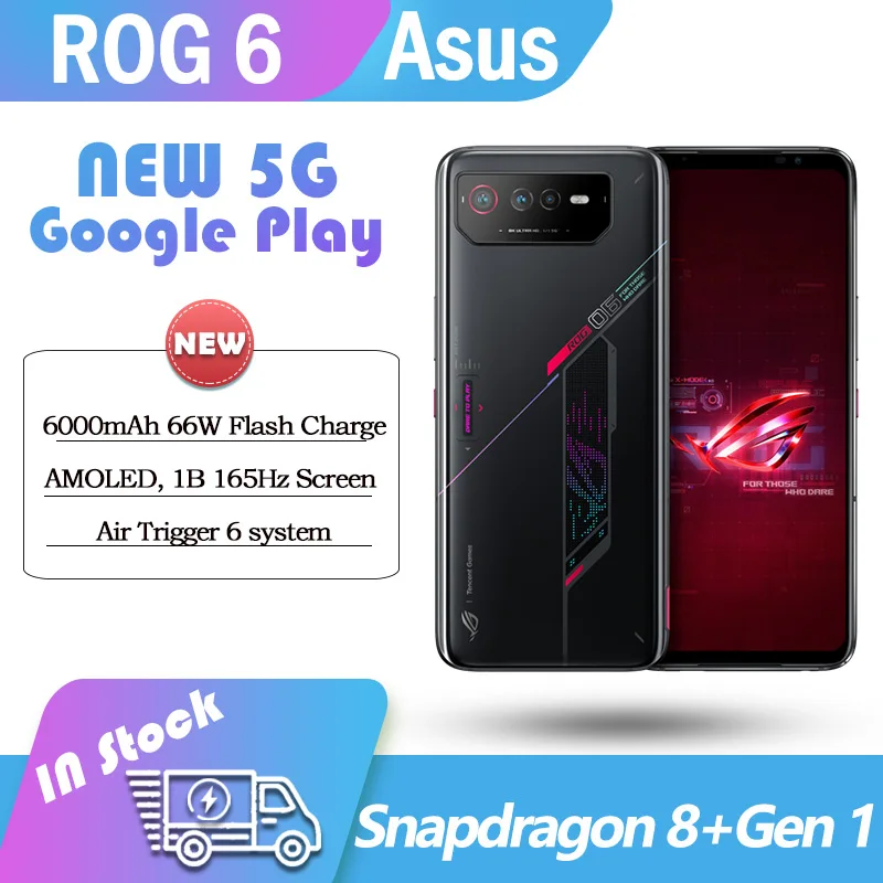 ASUS ROG โทรศัพท์6 Snapdragon 8 + Gen 1 5G โทรศัพท์สมาร์ท6000MAh แบตเตอรี่6.78 "165hz AMOLED ...