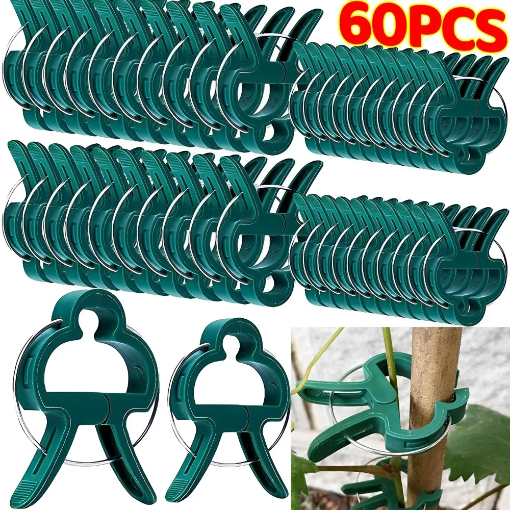 Garden Plant Support Clips Reusable Green Plastics Clips Climbing ...