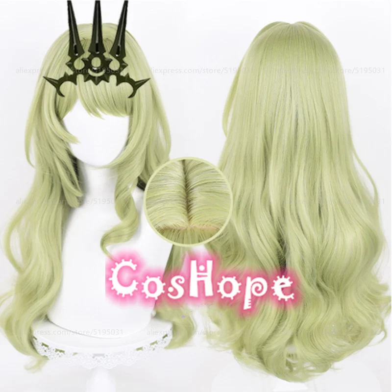Honkai Impact 3rd Mobius Cosplay Wig 80cm Long Curly Wig Pale Lime ...