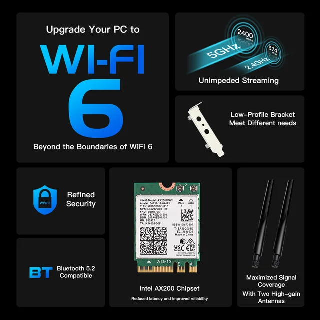 Gaming Pc Buy [AX200NGW] Wi-Fi 6 AX200 802.11ax Dual Band MU-MIMO Wifi ...