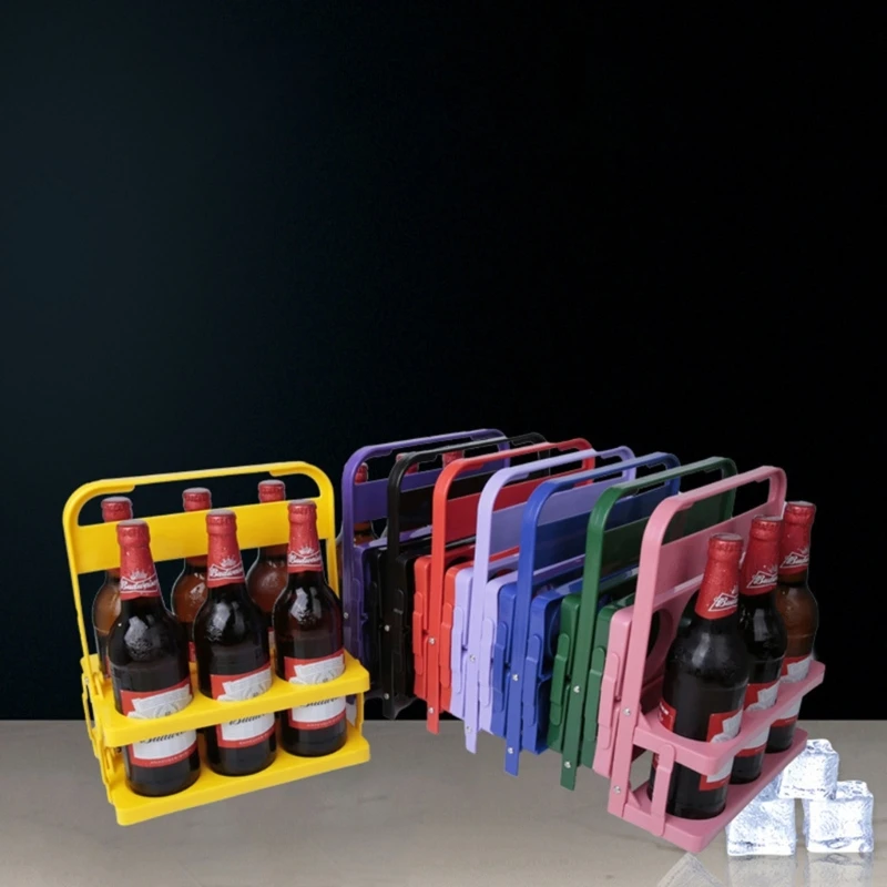 Foldable-Plastic-Drink-Holder-Compact-Beer-Bottle-Space-Saving-Beer ...