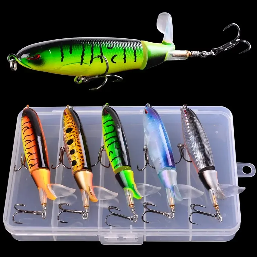 5Pcs-Box-Topwater-Fishing-Lure-Kit-Whopper-Popper-Artificial-Bait-Hard ...