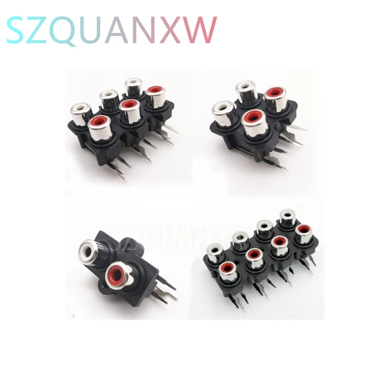 5Pcs-2-4-6-8-hole-RCA-Female-Stereo-audio-Jack-AV-Audio-input-socket ...