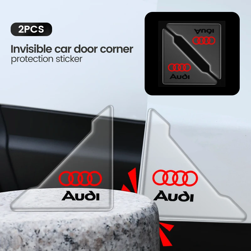 2Pcs Car Door Corner Cover Anti-collision Protection Sticker For Audi ...