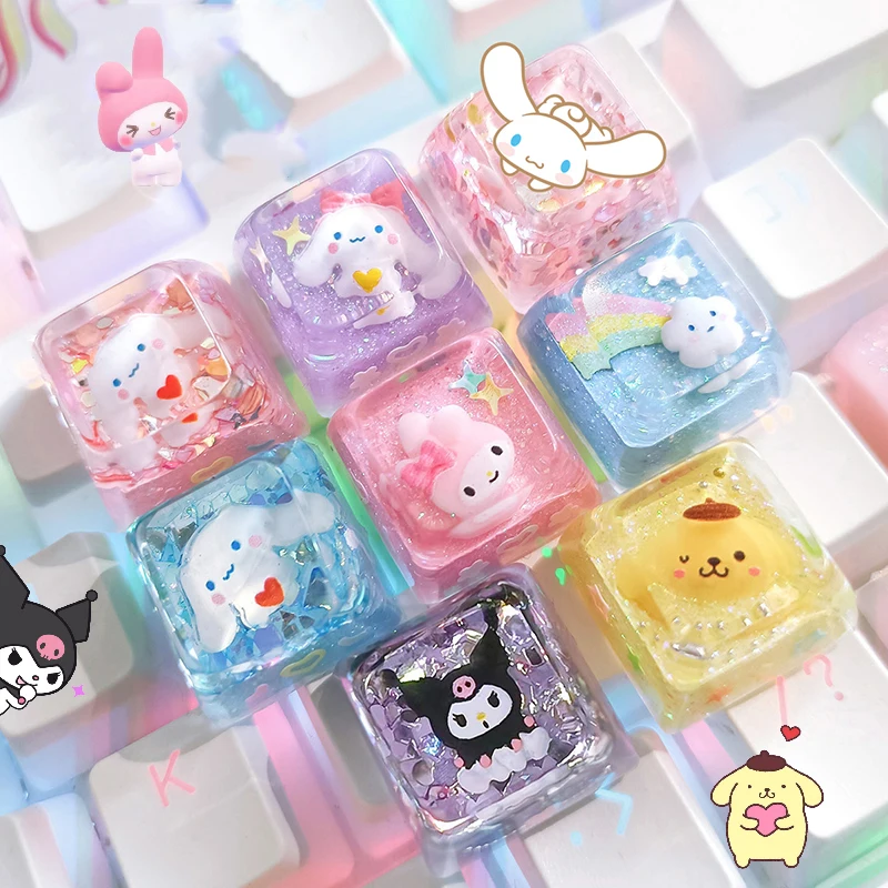 Kawaii-Sanrio-Kuromi-Keyboard-Key-Cap-Minha-Mem-ria-nica-Luz-Transmiss ...
