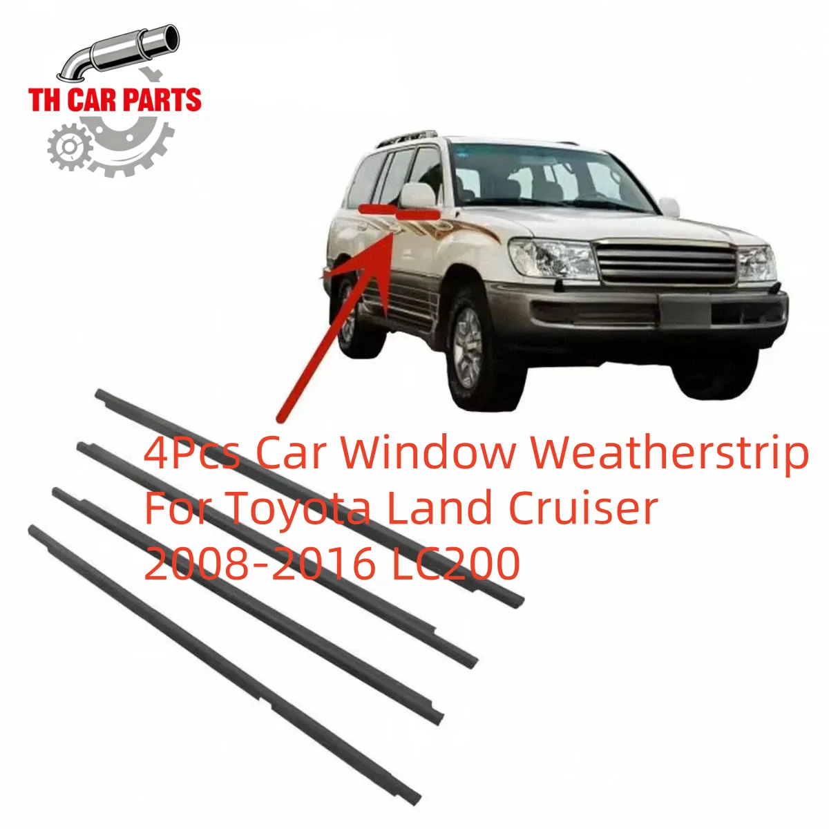 4Pcs Car Window Weatherstrip For Toyota Land Cruiser 2008-2016 LC200 ...