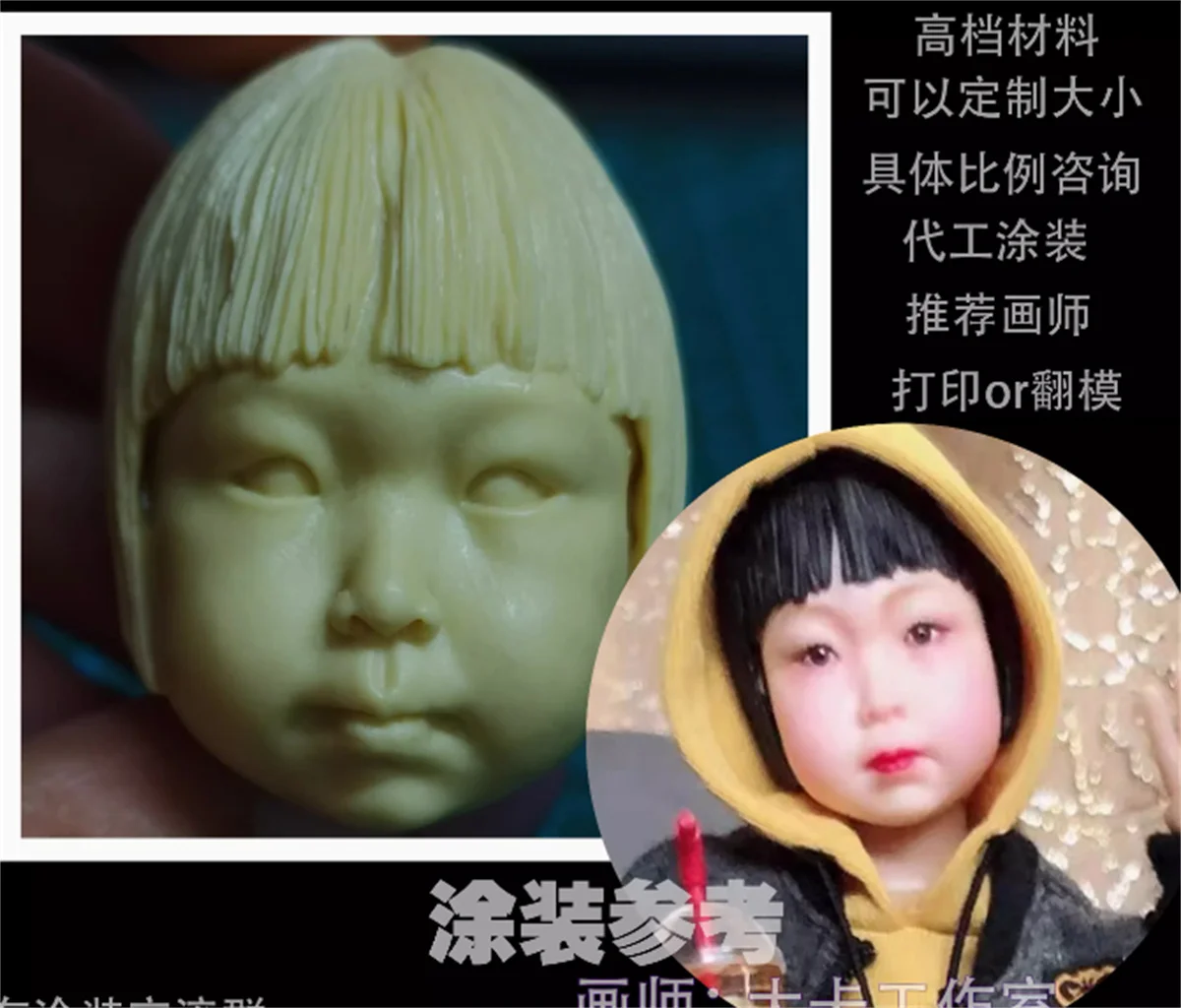 1:6 Scale Cute Little girl Model head Sculpt Expression Female Kids ...