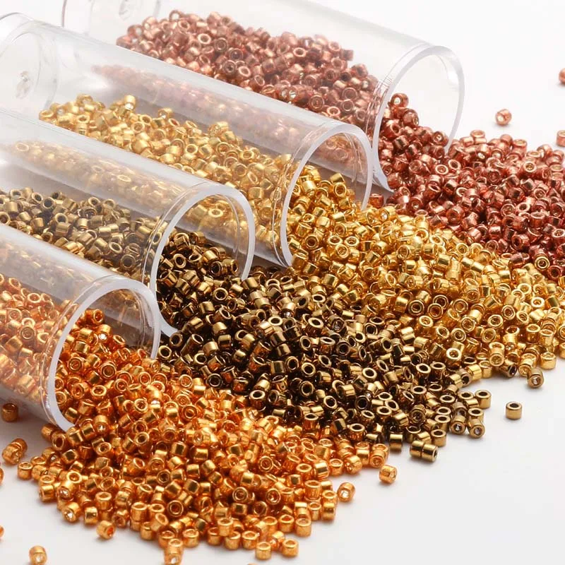 Japanes Miyuki Delica Beads Metallic Colours 2MM Glass Loose Bead 10g ...