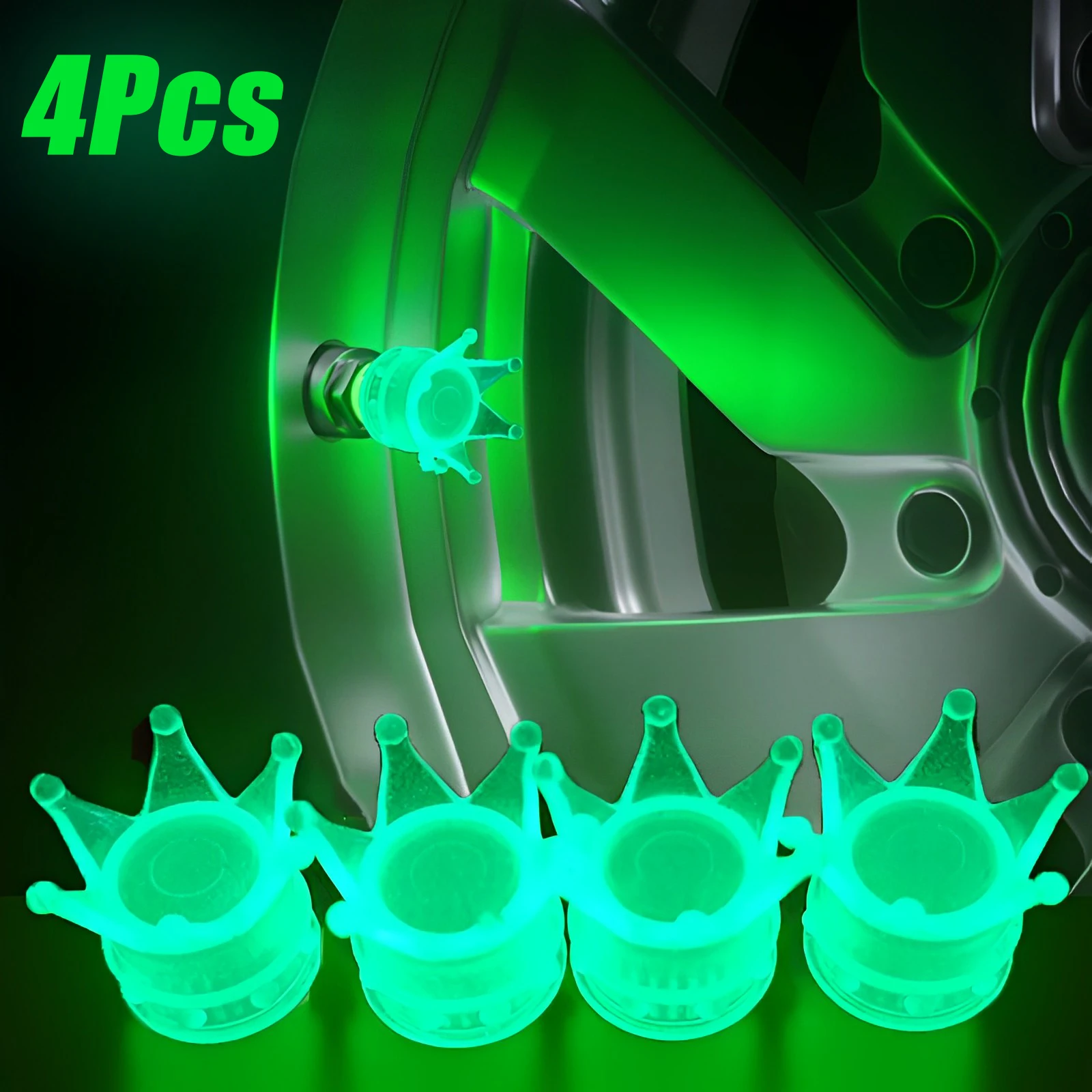 Luminous-Crown-Shape-Wheel-Tire-Valve-Cover-Car-Motorcycle-Bike-Tire ...