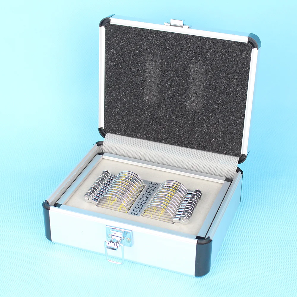 22pcs Optical Opthalmic Progressive Lens Set Trial Lens Case Aluminium ...