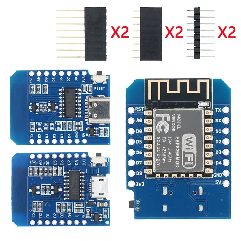 D1 Mini TYPE-C/MICRO ESP8266 ESP-12F CH340G V2 USB D1 Mini placa de ...
