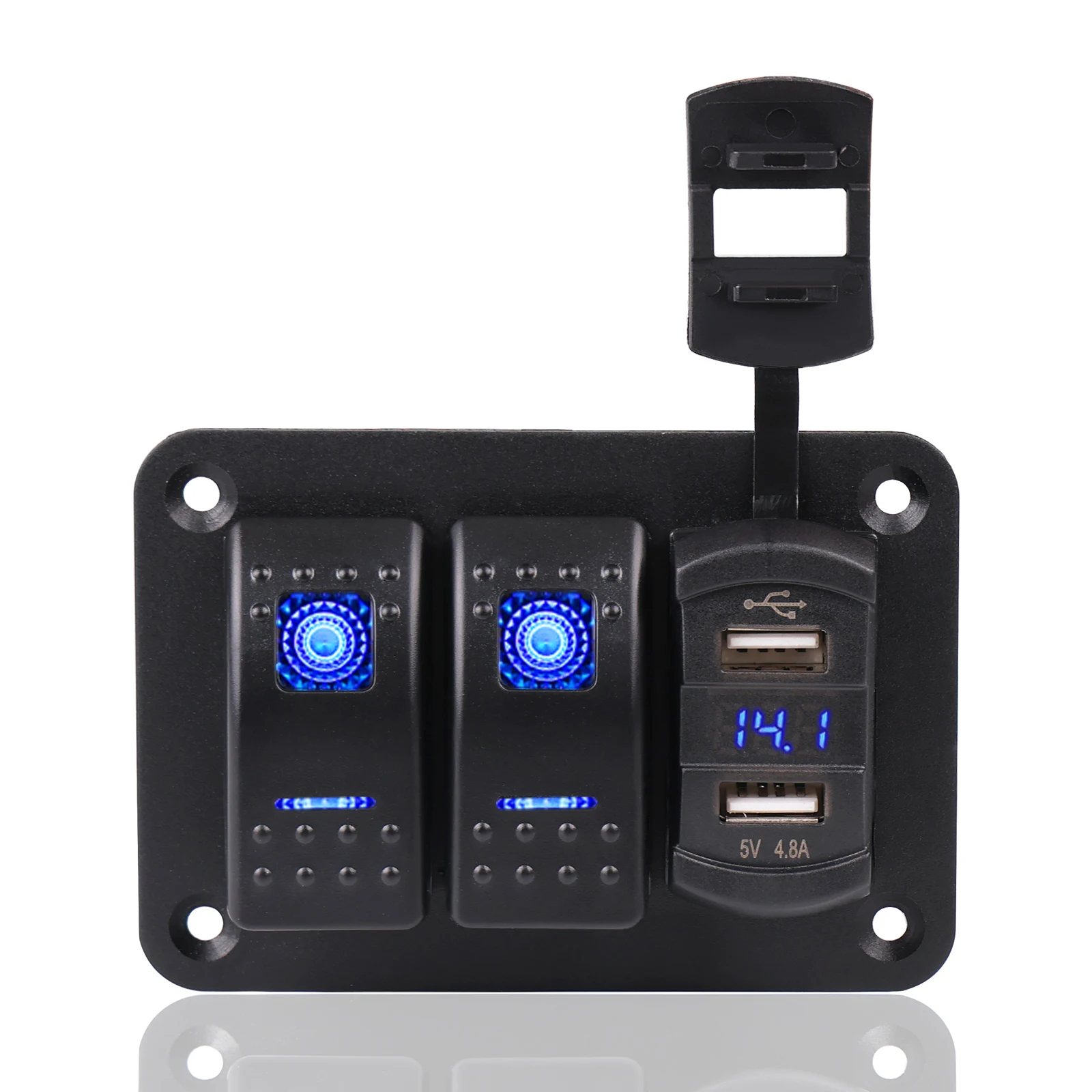 2-Gang-Rocker-Switch-Panel-Waterproof-Digital-Voltage-Display-for ...