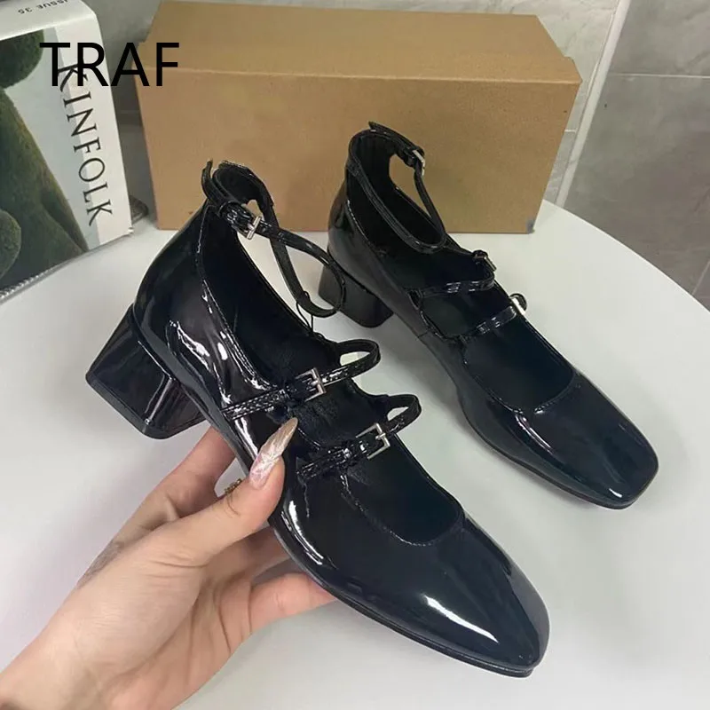 TRAF-zapatos-de-tac-n-grueso-Mary-Jane-para-mujer-calzado-elegante-con ...