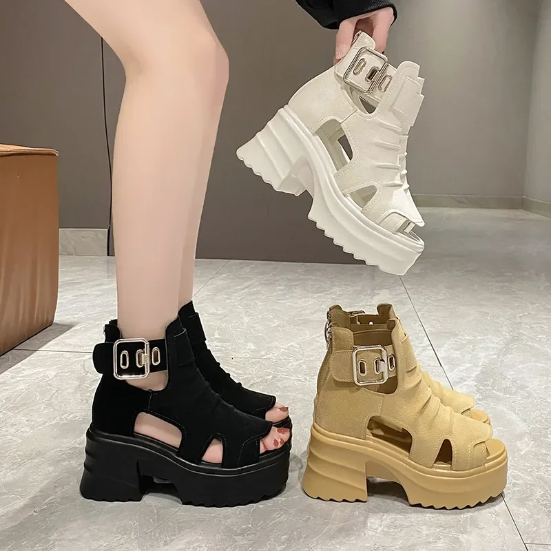 Gothic Chunky Platform Sandals Women Summer 2023 Wedges Peep Toe ...