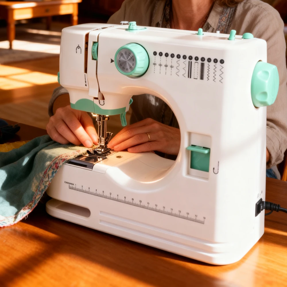 portable Sewing Machine for Beginners with 12 Stitches Pattern LED ...