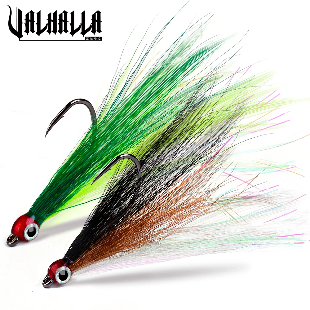 VALHALLA-5PCS-Bucktail-Fishing-Hooks-Deer-Hair-Grooming-Hook-Rig ...
